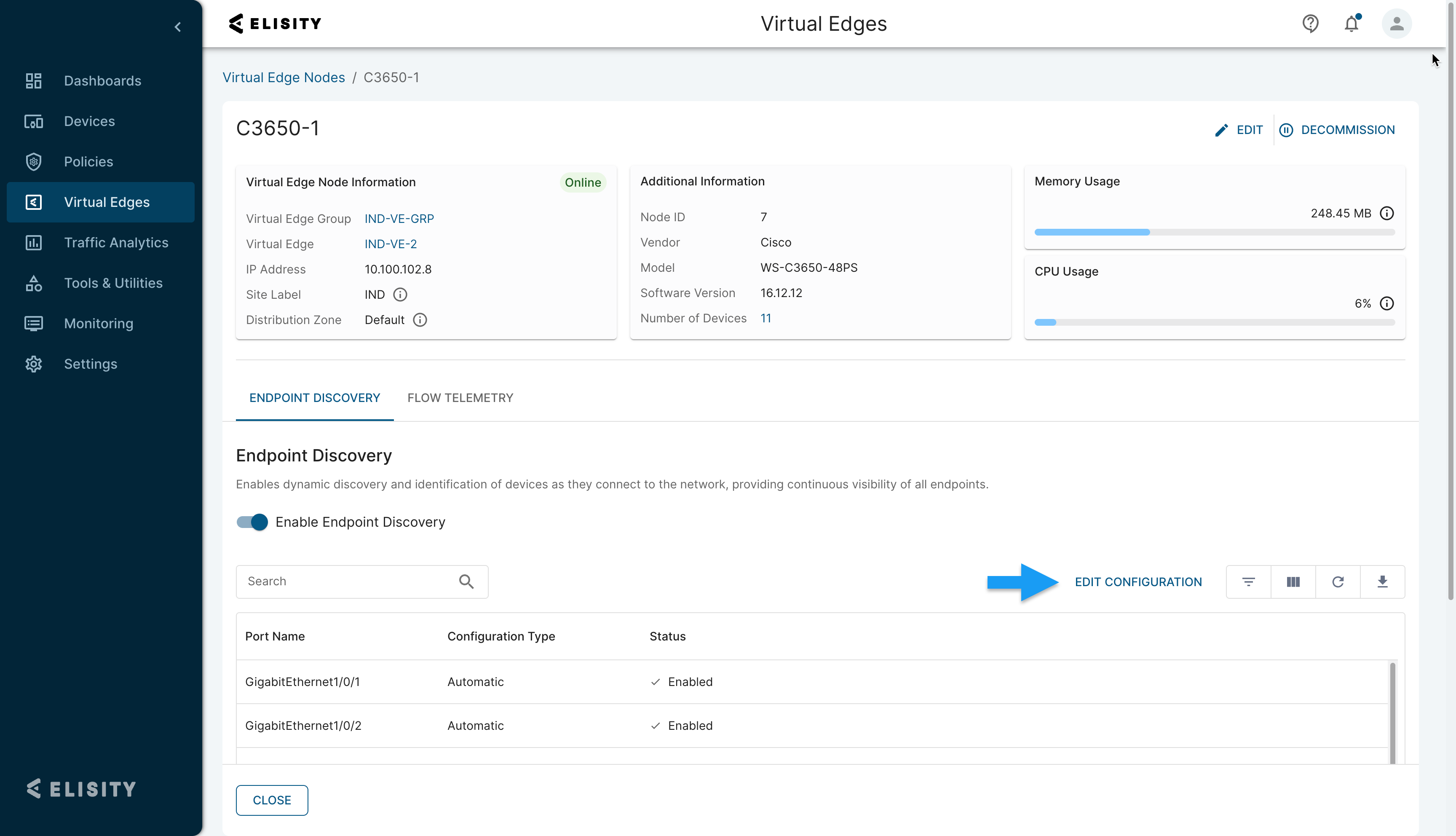 Onboarding Cisco Switches as Virtual Edge Nodes – Elisity