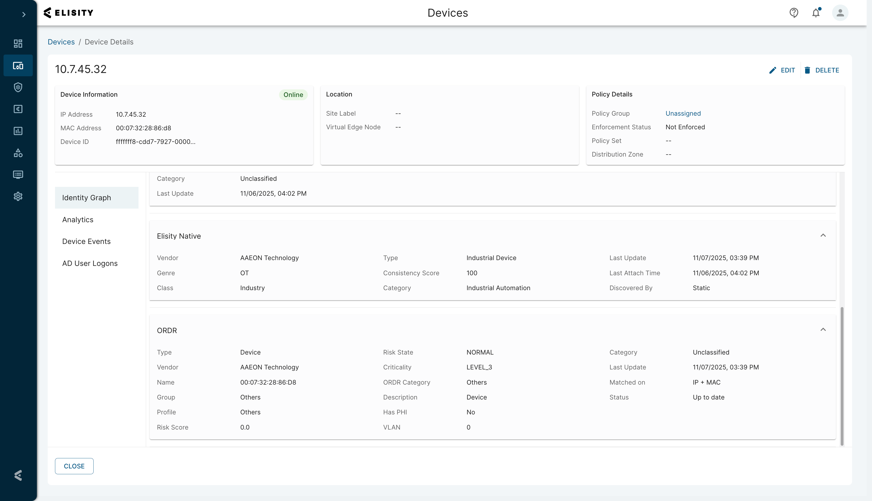 Connect ORDR – Elisity